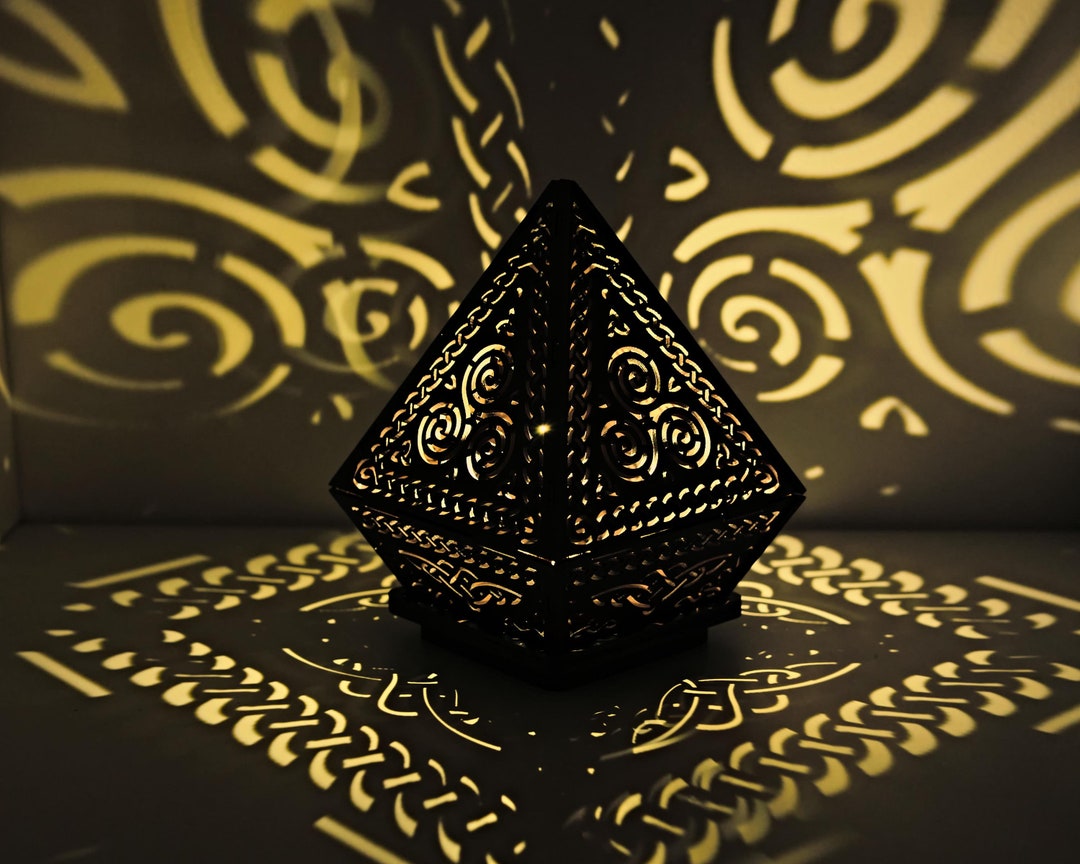 Triskelion Celtic Shadow Lantern, Celtic Lamp, Shadow Lantern, Wood ...