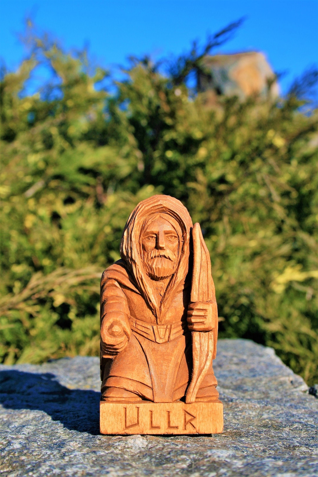Ullr Norse God, Wood Carving Statue, Witchy Gifts, Pagan Decor, Wood ...