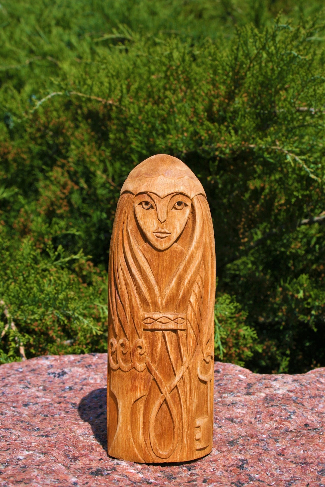 Frigga Statue, Goddess of Love, Frigg Norse Wooden Figurine, Wiccan ...