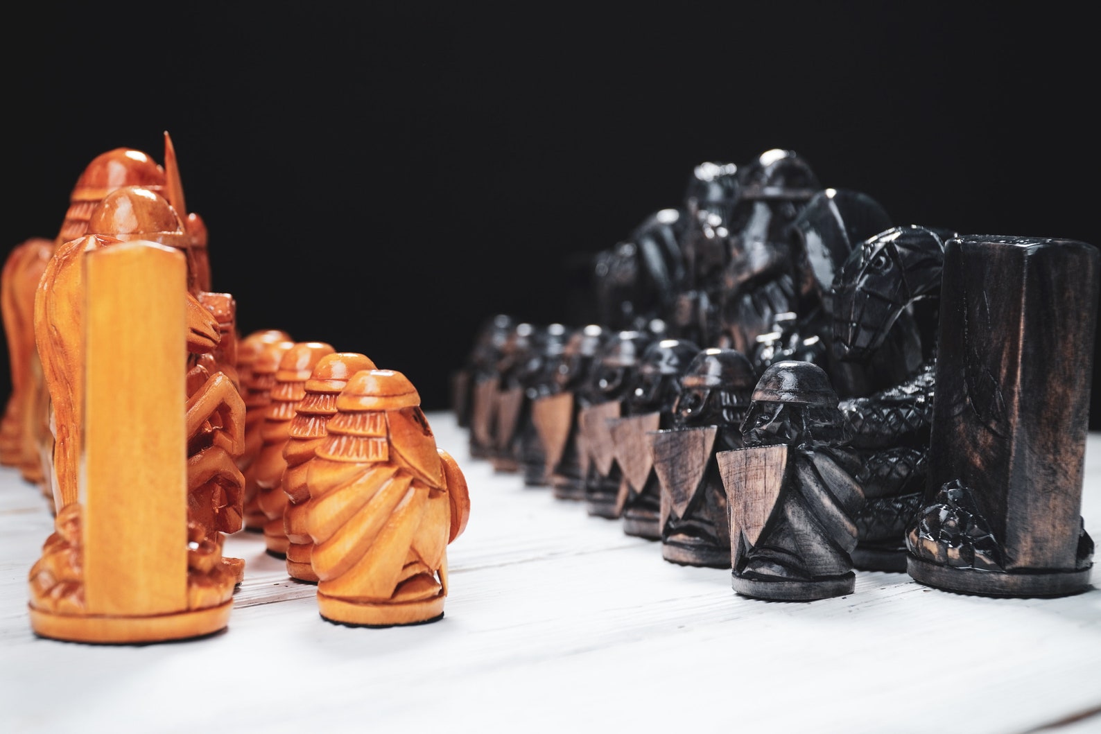 Viking Chess Set, Handcarved Wooden Chess Set of Vikings - Etsy