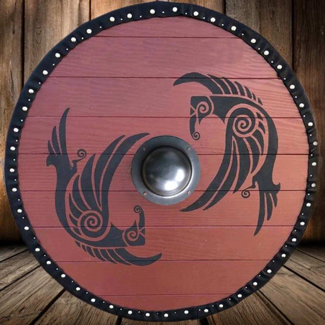 Huginn and Muninn Raven Shield, Viking Battle Shield, Norse Shield ...