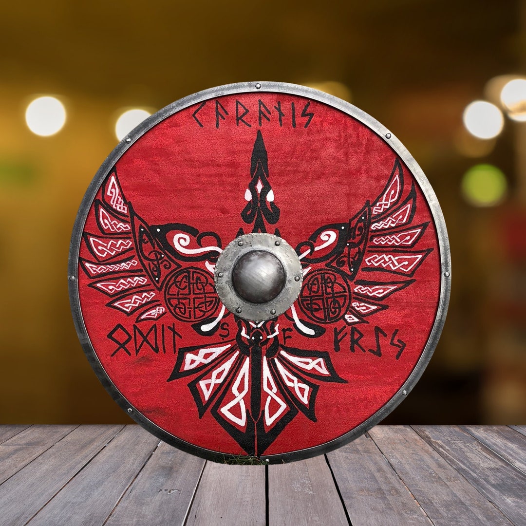 Norse Raven Battle Shield, Viking Wall Decor, Nordic Armour, Gift for ...