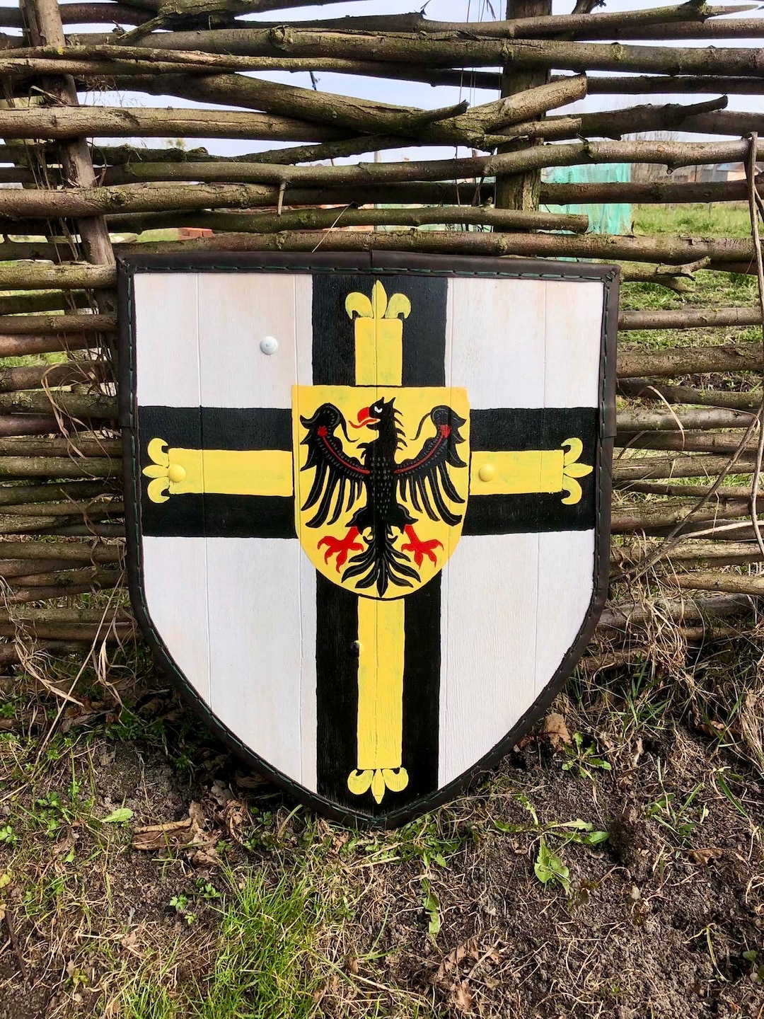 Teutonic Order Shield, Custom Heater Shield, Medieval Shield, Medieval Knight Shield, Weapon ...