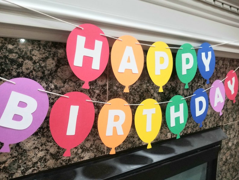 Balloon Banner Kids Birthday Happy Birthday Balloon Banner - Etsy