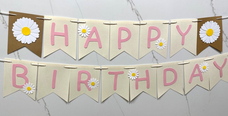 Daisy Banner, Daisy Happy Birthday Garland, Flower First Birthday Decor ...