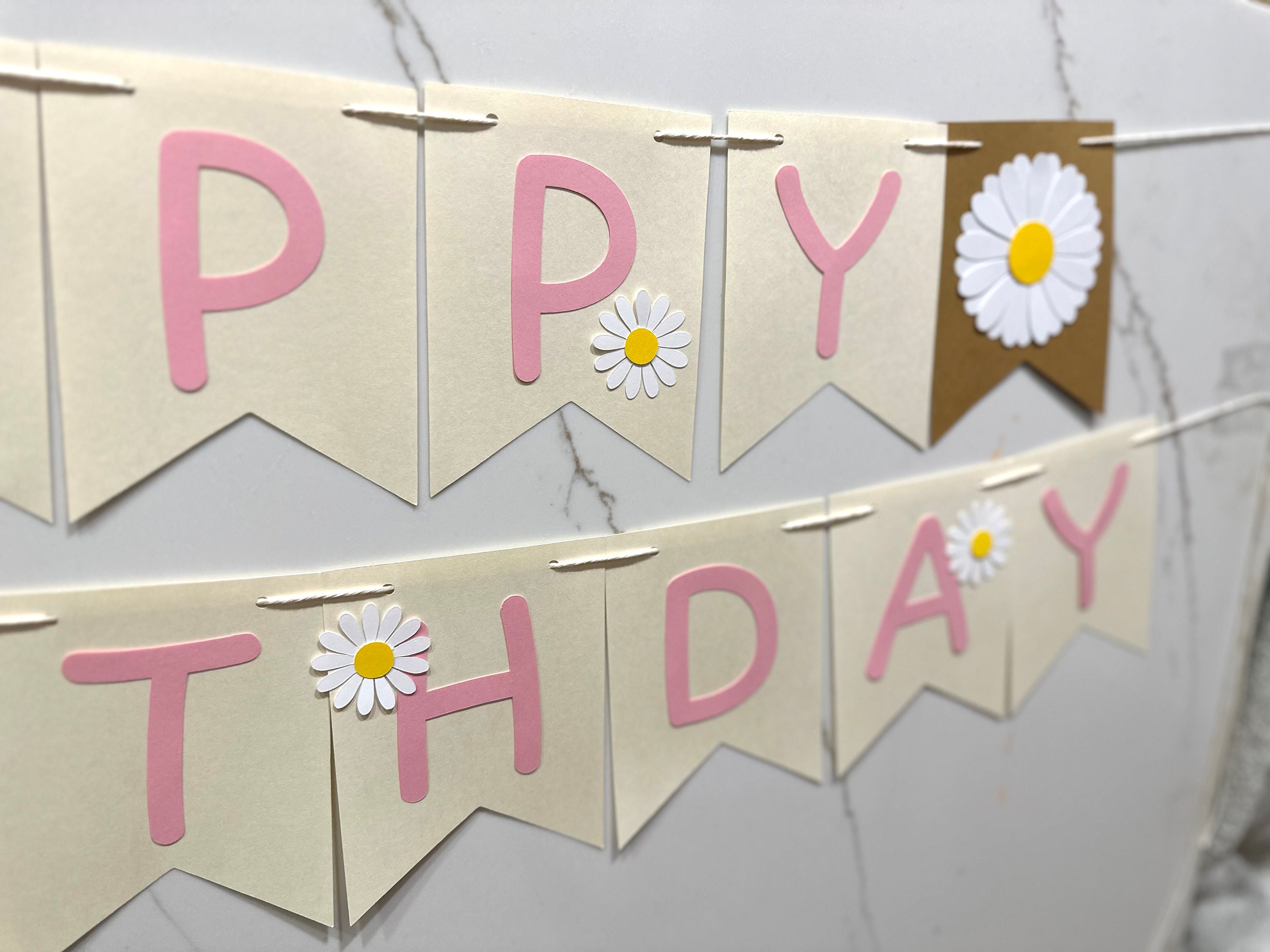 Daisy Banner Daisy Happy Birthday Garland Flower First - Etsy