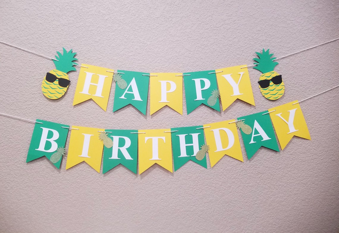 Pineapple Birthday Banner Pineapple Birthday Decor, Photo Prop ...