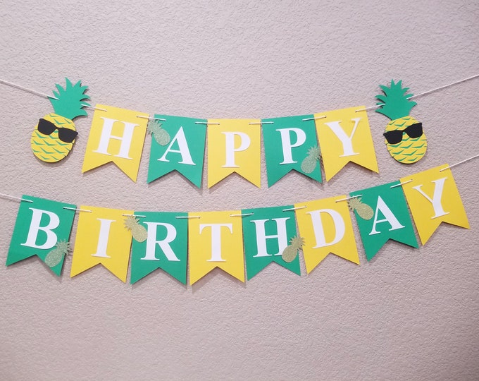 Pineapple Birthday Banner Pineapple Birthday Decor, Photo Prop ...