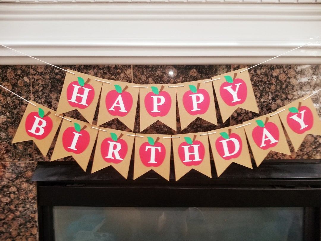 Apple Cake Smash Banner, Apple Birthday Banner, Apple of Our Eye Theme ...