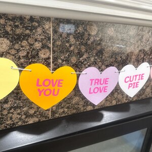 Candy Heart Garland, Valentine's Day Decor Conversation Hearts Banner ...
