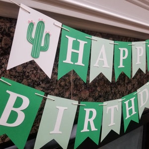 Cactus Birthday Banner, Party Decorations, Birthday Banner Fiesta Theme ...