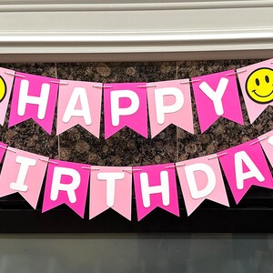 Happy Face Birthday Banner,emoji Birthday Banner, Birthday Party Decor ...