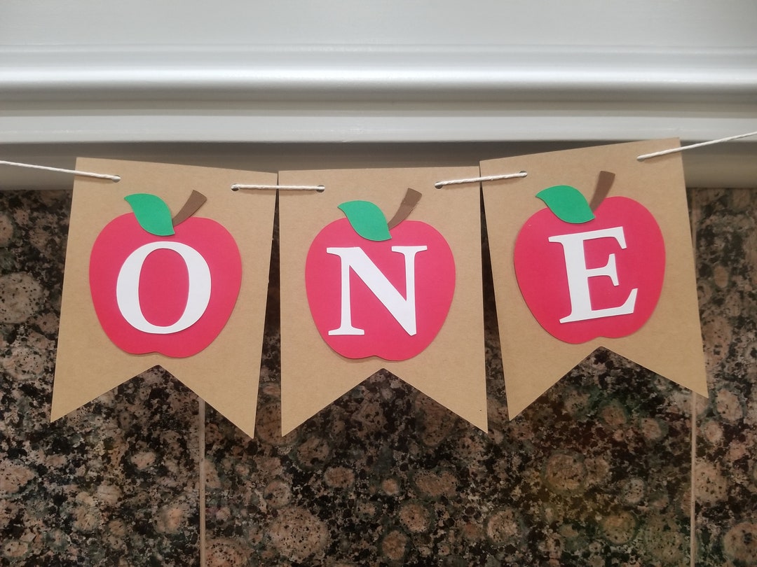 Apple Cake Smash Banner, Apple Highchair Banner, Apple of Our Eye Theme ...