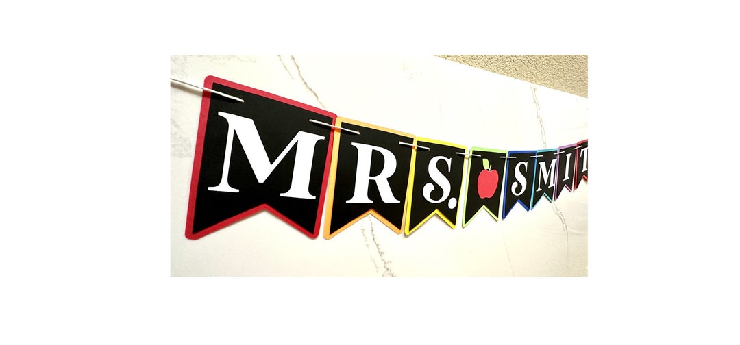 Personalized Teacher Banner, Teacher's Name Banner, Back to School ...