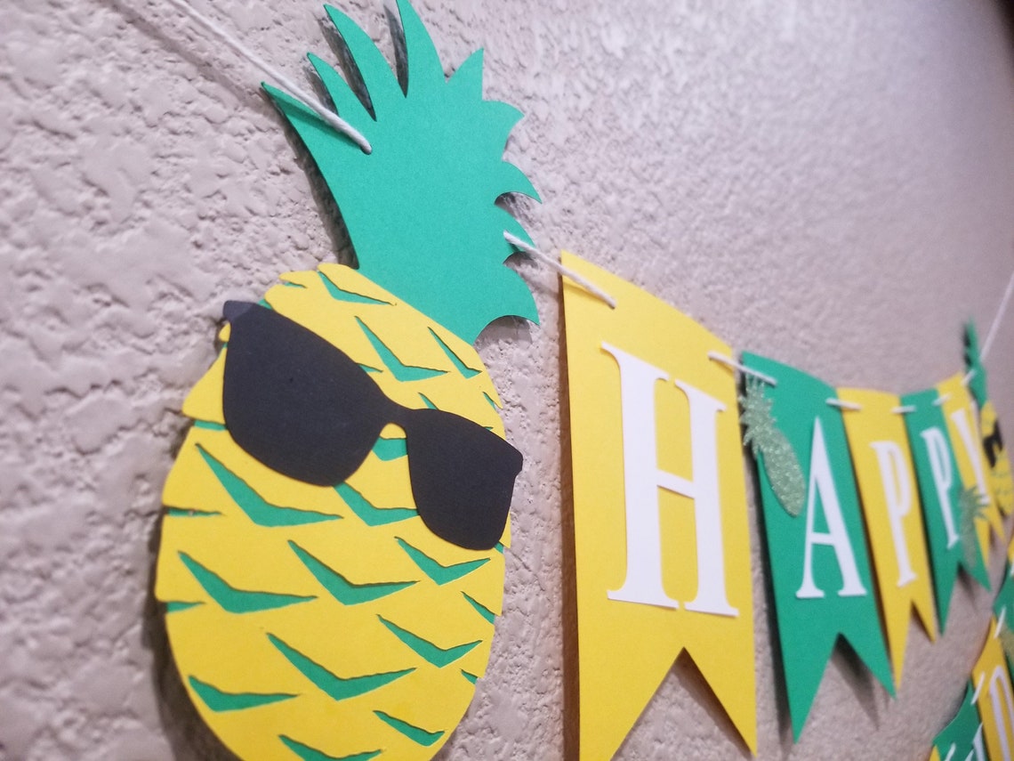 Pineapple Birthday Banner Pineapple Birthday Decor, Photo Prop ...