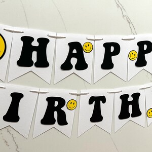 Happy Face Birthday Banner,emoji Birthday Banner, Birthday Party Decor ...