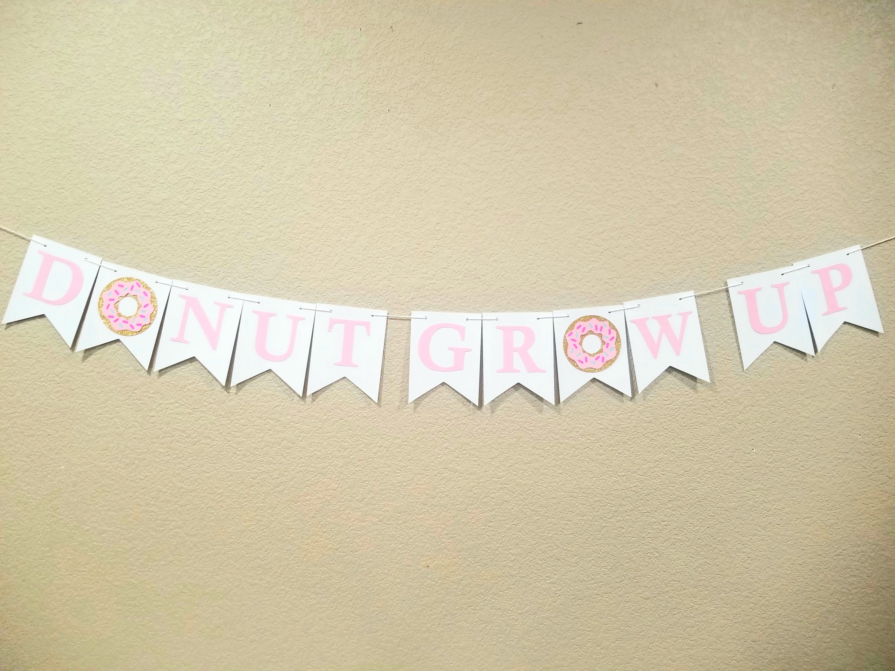 Donut Grow up Banner, New Born Decor, Modern Baby Shower ,donut ...