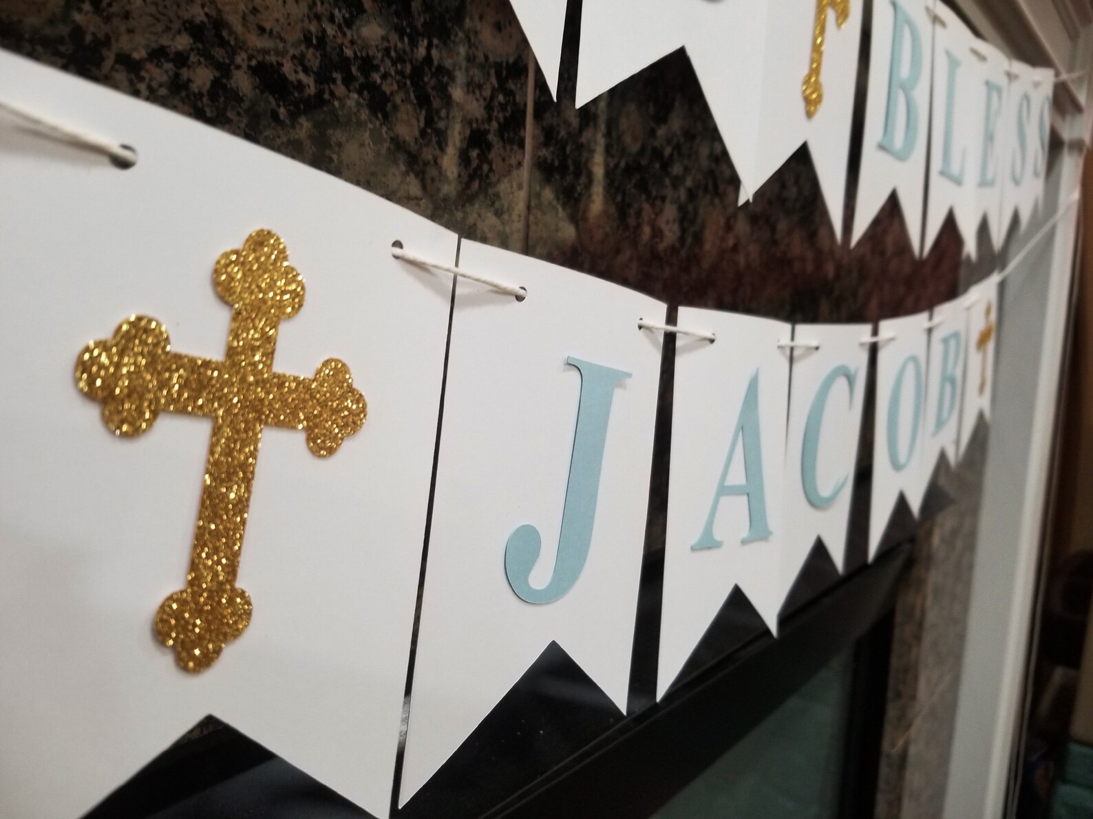 Boy God Bless Banner, Baptism Banner, Christening Banner, First ...