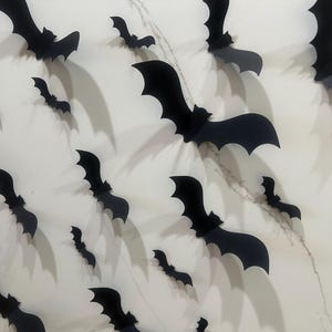 Set of 50 Pcs -black Bats, Halloween Bats, Wall Bats, Card Stock Bats ...