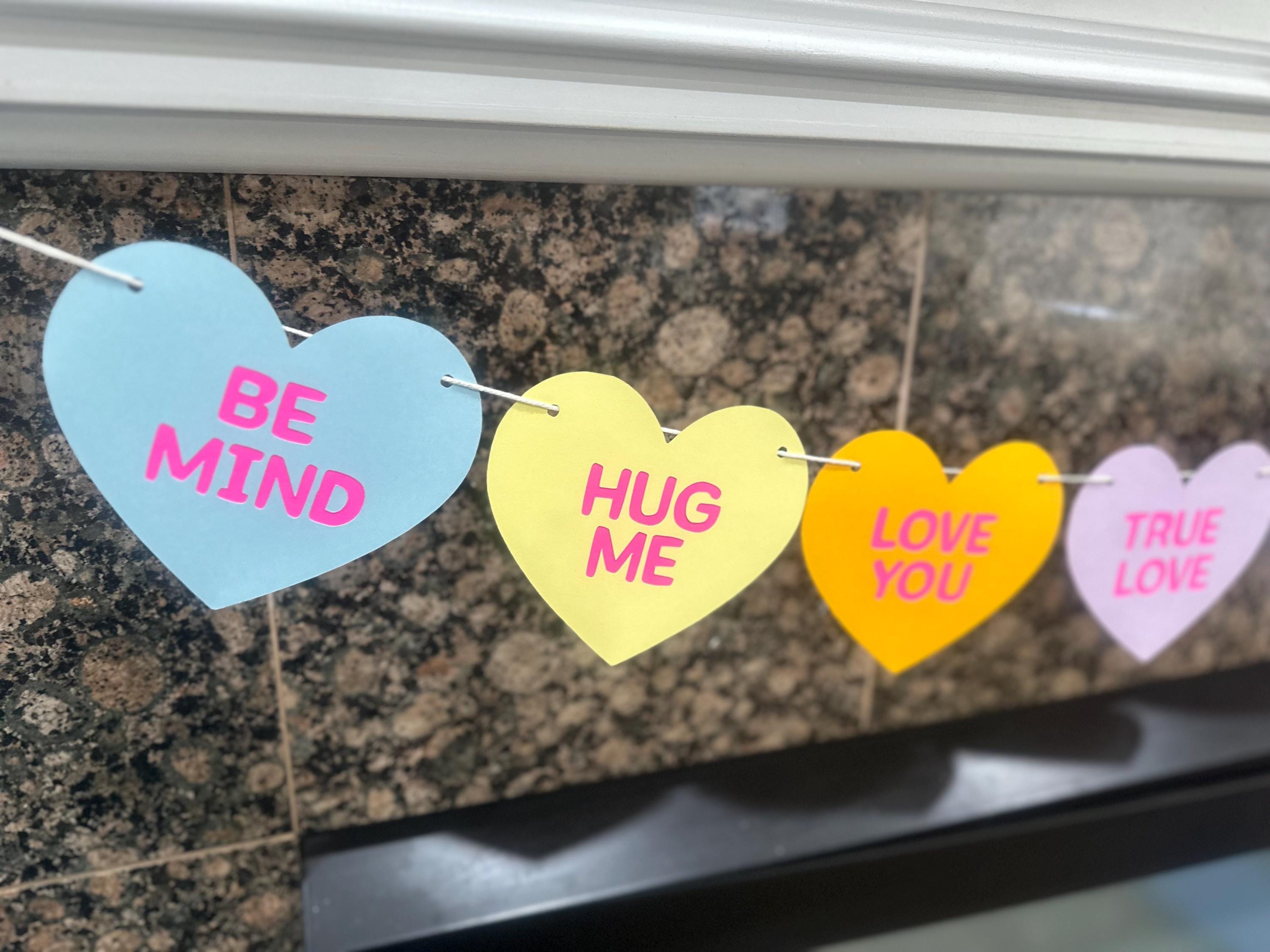 Candy Heart Garland, Valentine's Day Decor Conversation Hearts Banner ...