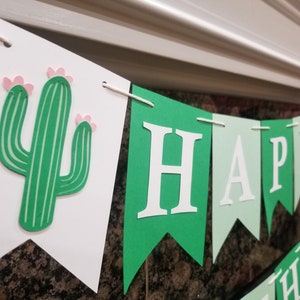 Cactus Birthday Banner, Party Decorations, Birthday Banner Fiesta Theme ...