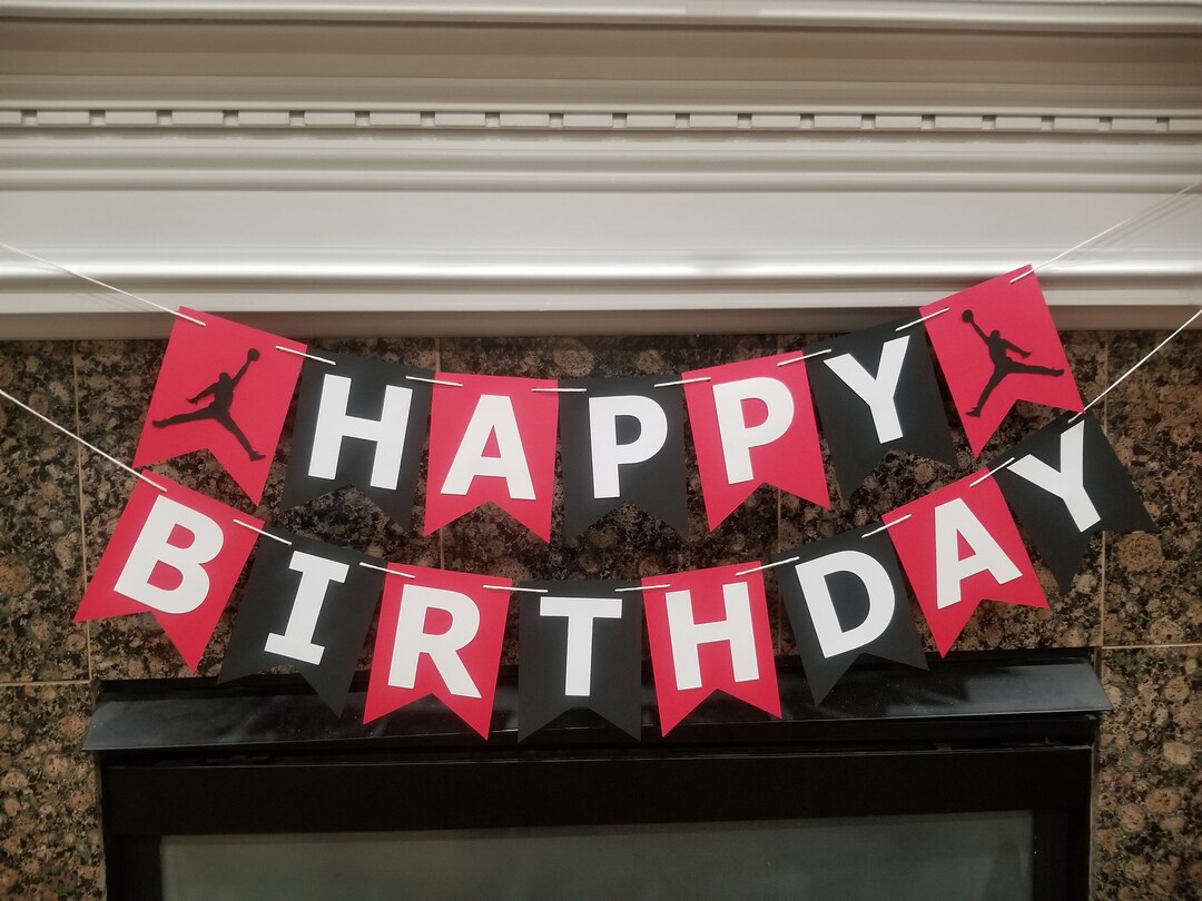 Jordan Jumpman Banner - Air Jordan Birthday Banner - Basketball Party ...