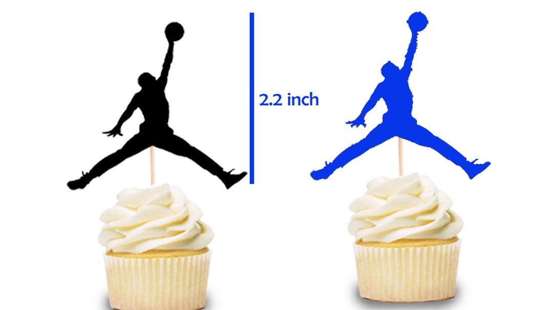 12 Pcs Jumpman Cupcake Toppers, Birthday Party, Sports Party-jumpman ...