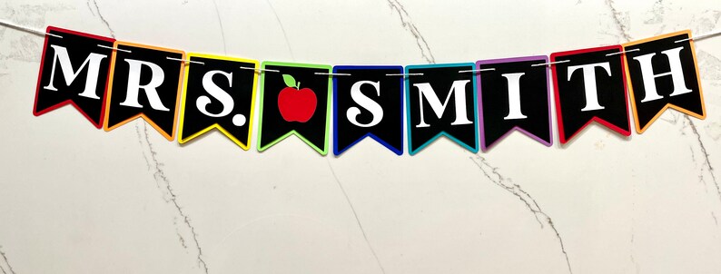 Personalized Teacher Banner, Teacher's Name Banner, Back to School ...