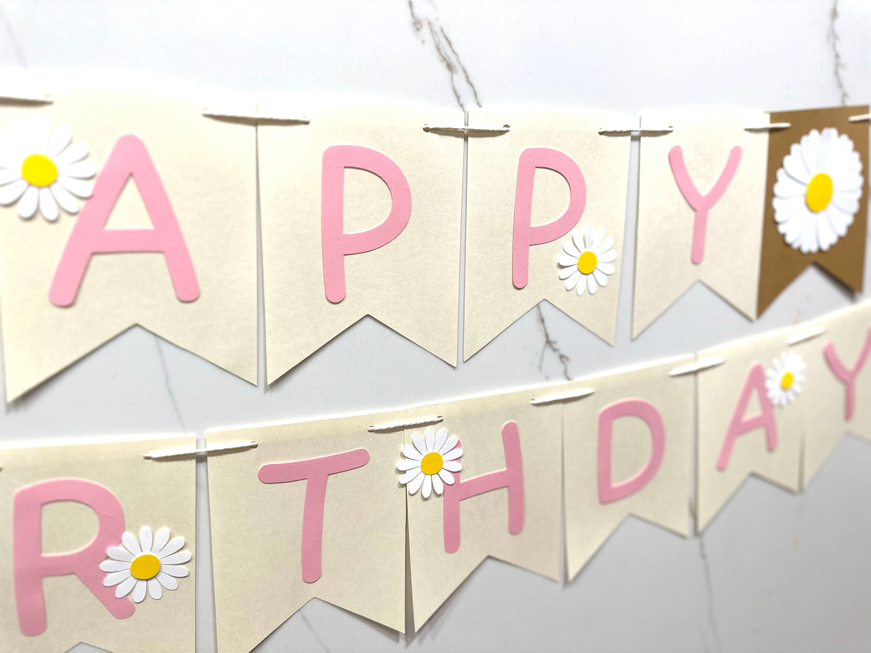 Daisy Banner Daisy Happy Birthday Garland Flower First - Etsy