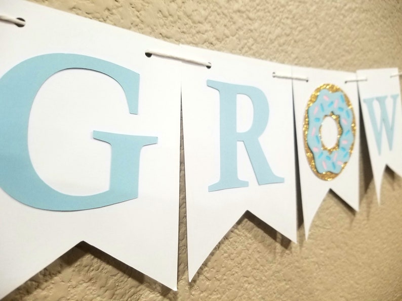 Donut Grow up Banner, New Born Decor, Modern Baby Shower ,donut ...