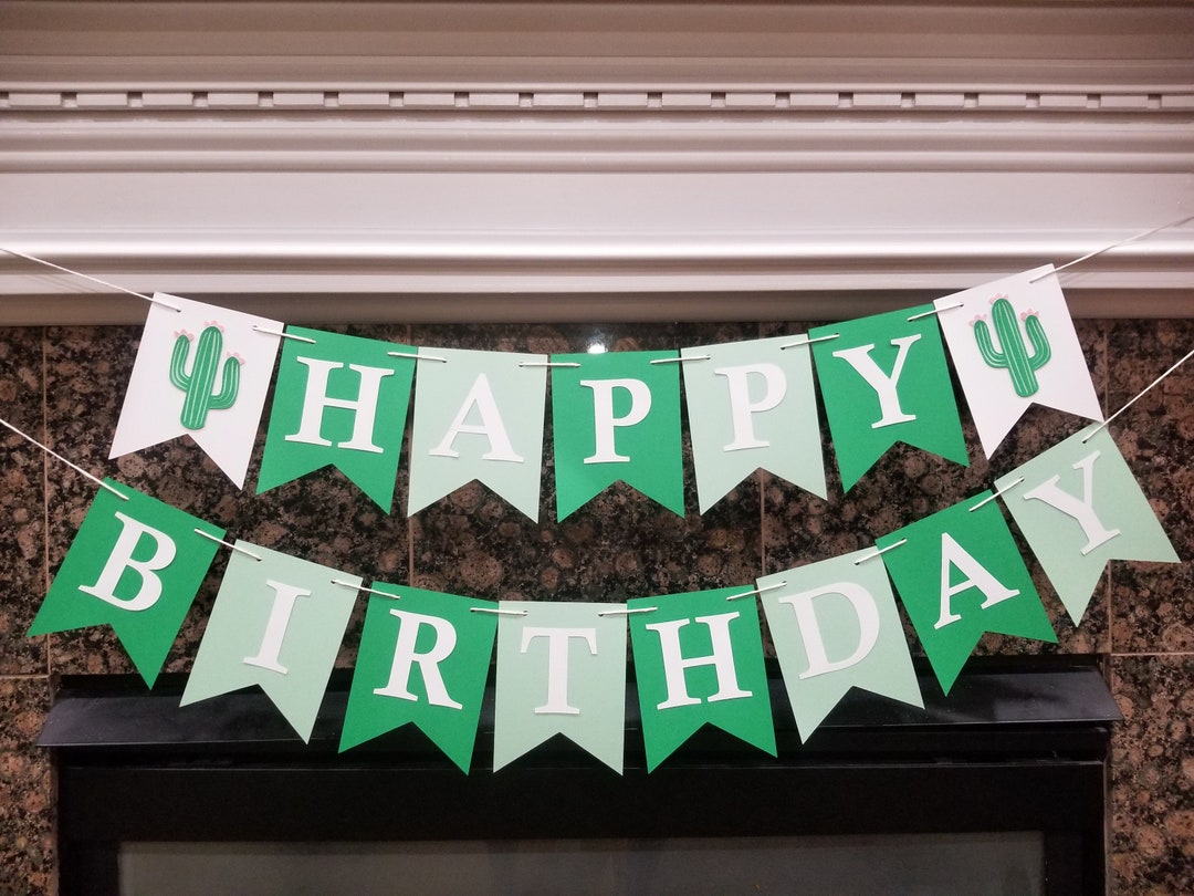 Cactus Birthday Banner, Party Decorations, Birthday Banner Fiesta Theme ...