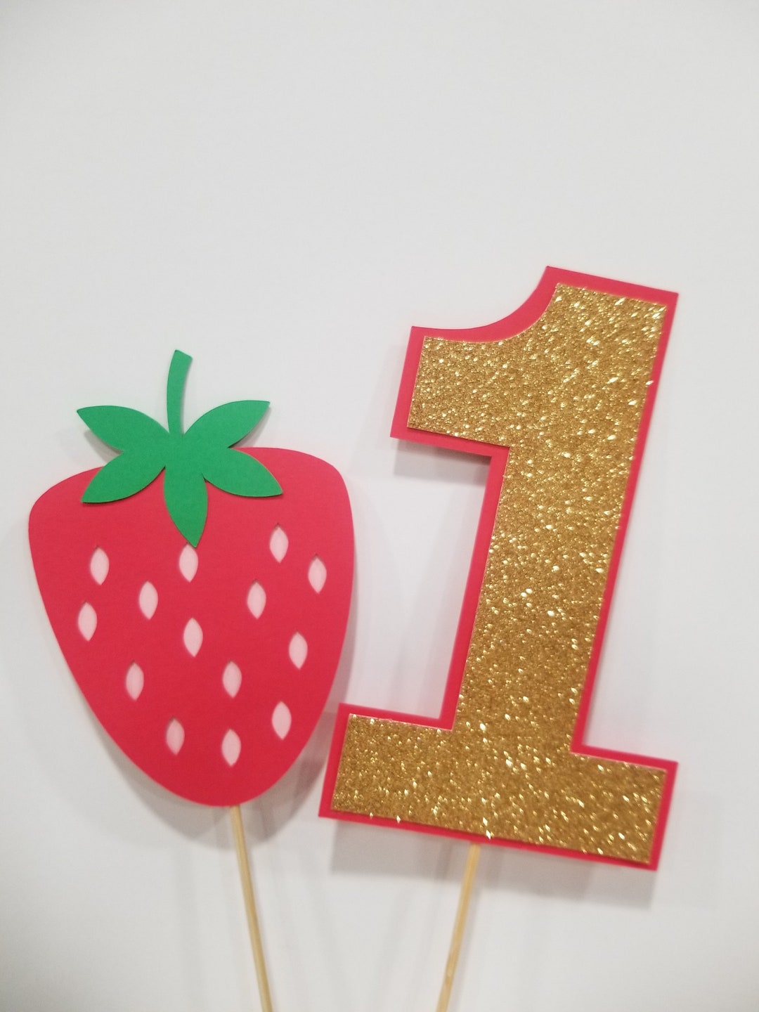 Strawberry Birthday Topper, Strawberry First Birthday Topper ...