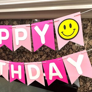Happy Face Birthday Banner,emoji Birthday Banner, Birthday Party Decor ...