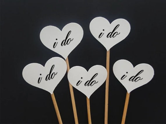 Set of 24pcs I Do HEART on 6 or 8 Skewer or Stir - Etsy