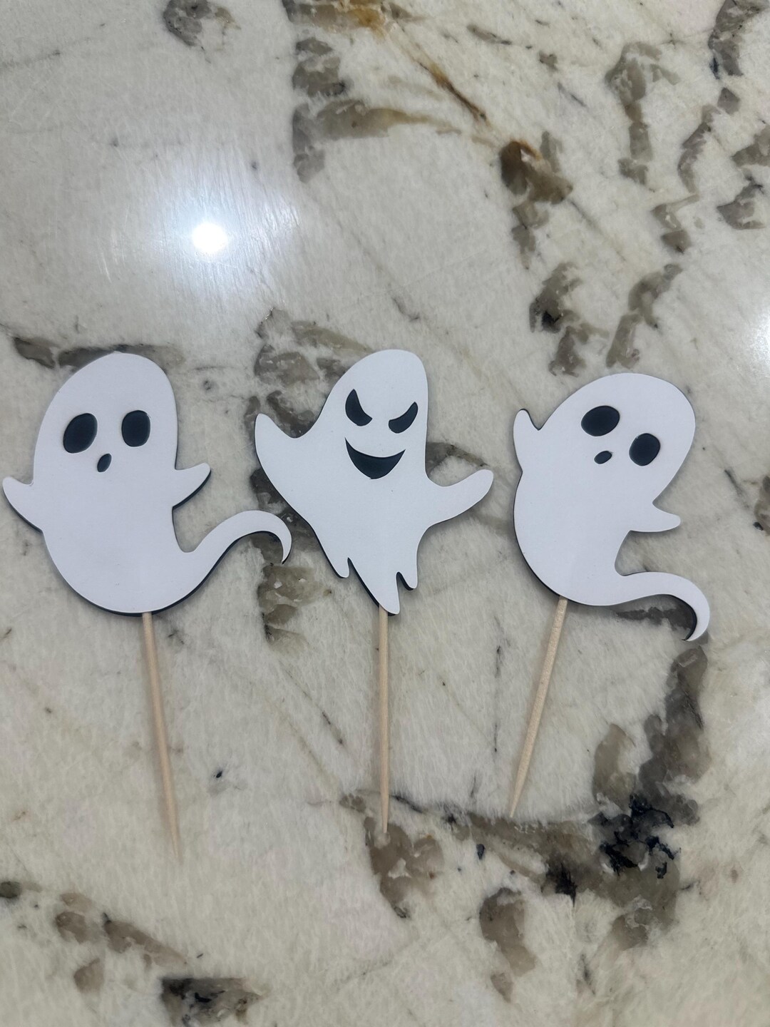 Set of 12pcs - Ghost Cupcake Toppers, Ghost Cupcake Toppers, Halloween ...