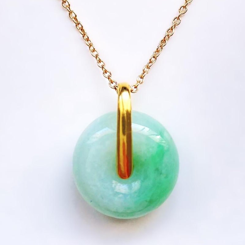 Jadeite Button Pendant - Etsy
