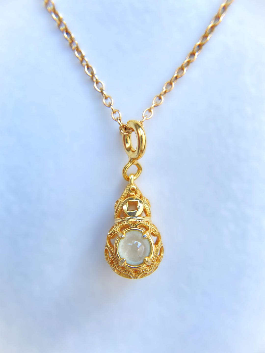 Burmese Type A Icy Jadeite Mini Gourd/hulu Pendant, Jade Gourd Charm ...
