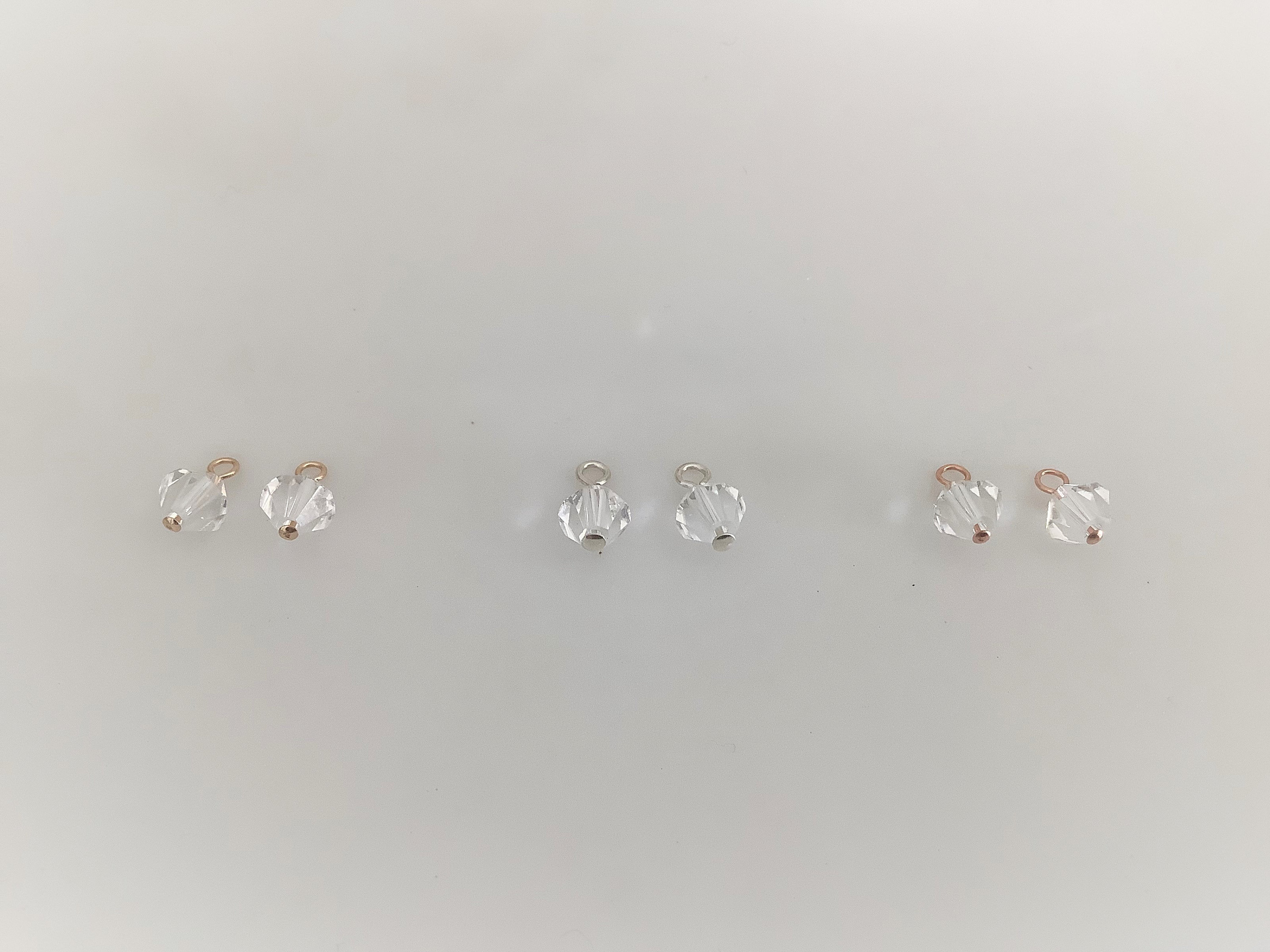 AAA Clear Quartz Crystal Charms in Sterling Silver, 14K Gold Filled ...
