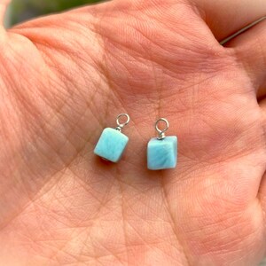Larimar Gemstone Charms in Sterling Silver or 14K Gold Filled, Larimar ...