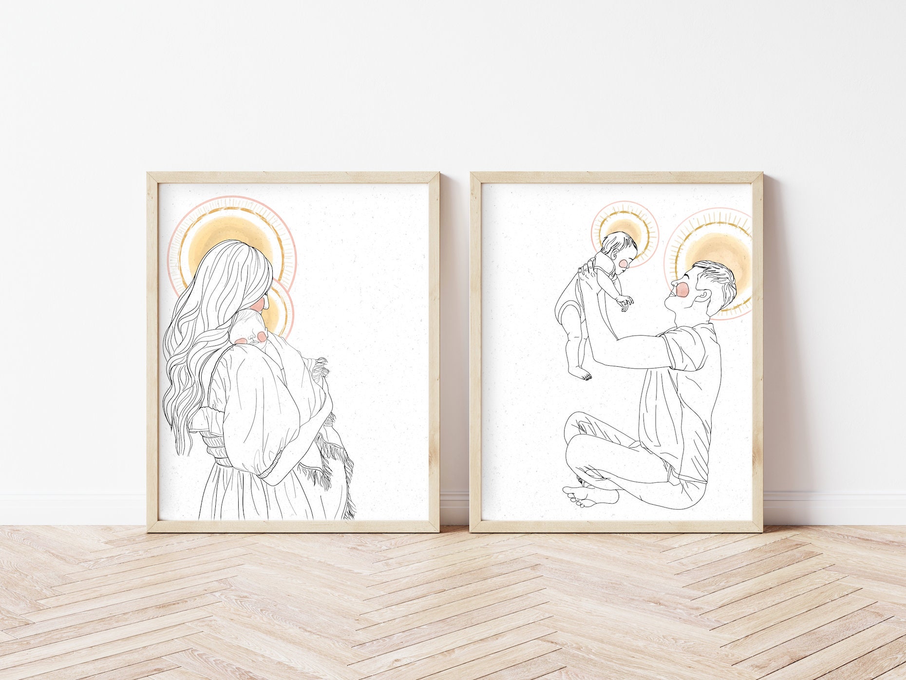 Fatherhood Father and Child Art Fatherhood Line Art - Etsy