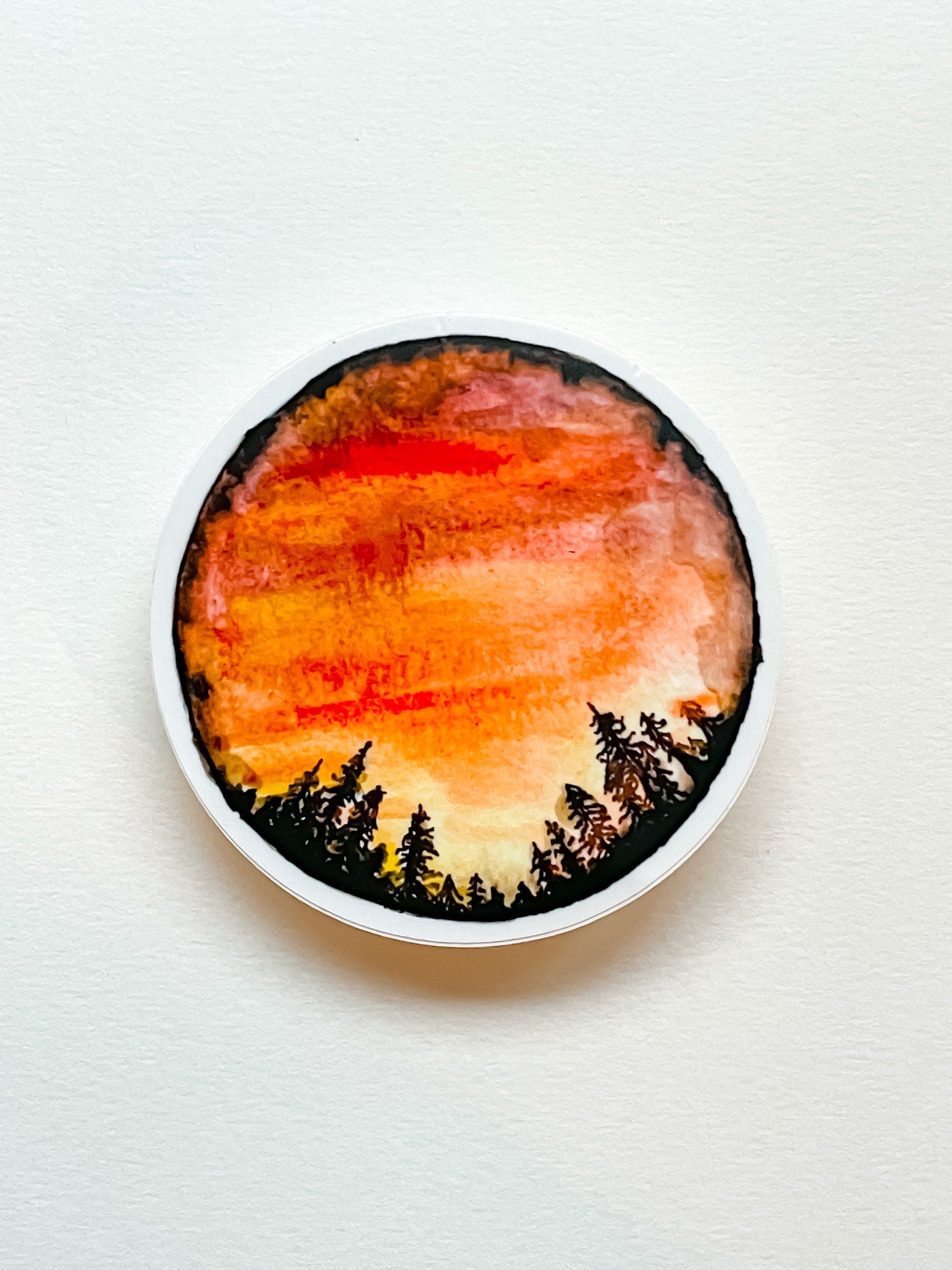 Watercolor Sunset Sticker | Waterbottle Sticker | Watercolor Sticker ...