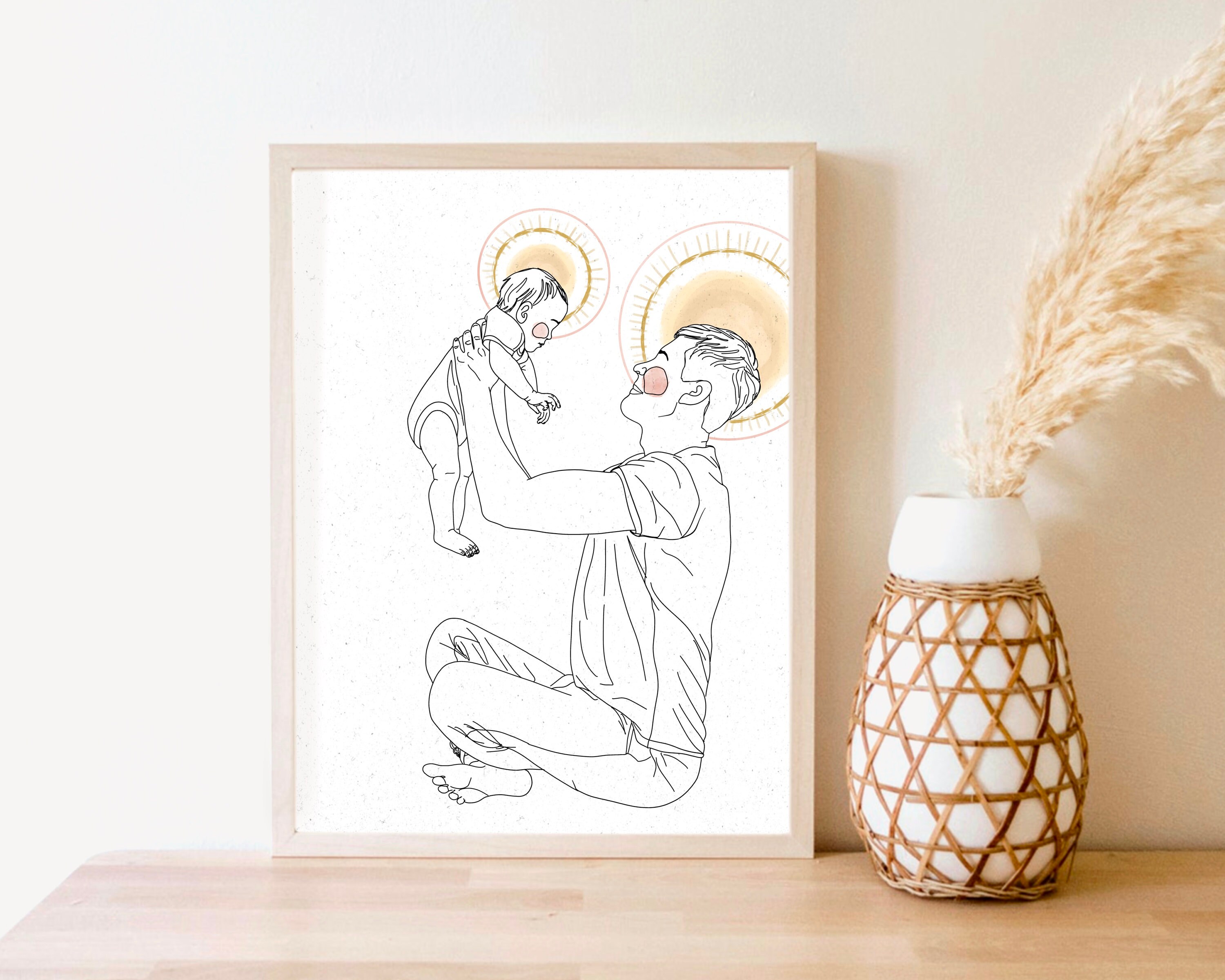 Fatherhood Father and Child Art Fatherhood Line Art - Etsy UK