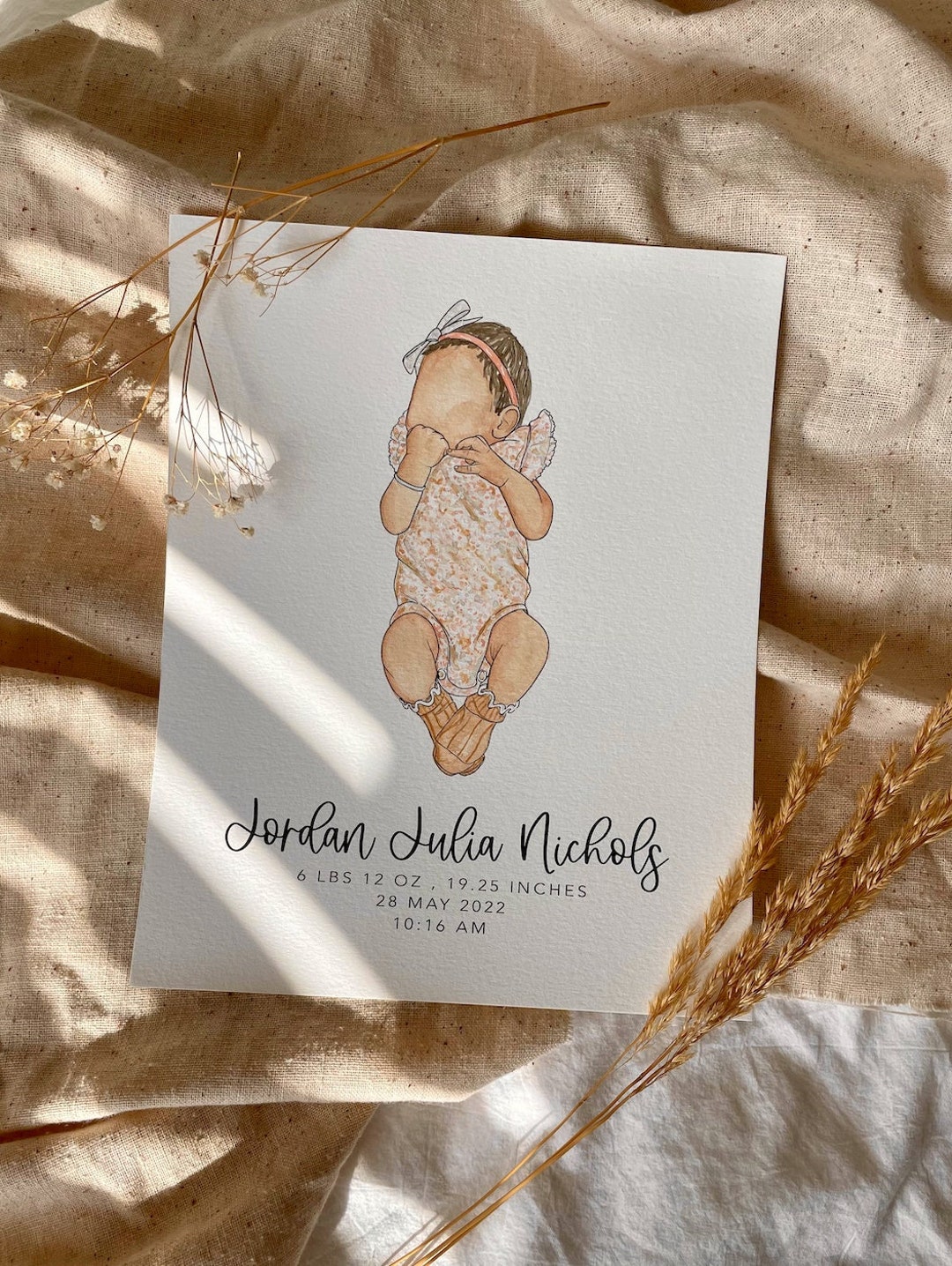 Heirloom Birth Portrait | Birth Poster | Newborn Portrait | Custom ...