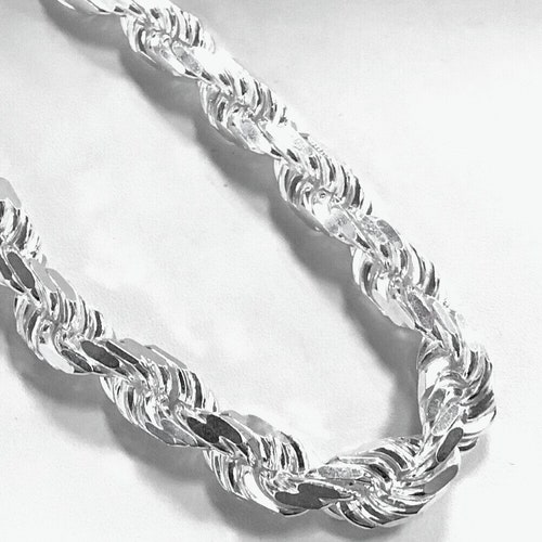 Sterling Silver Rope 10mm Sterling Silver Chain. - Etsy