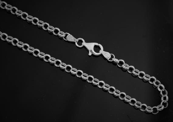 4mm Rolo Chain. Pure .925 Sterling Silver. 161820222430 | Etsy