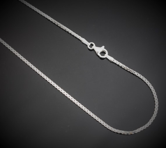 Sterling Silver Box Chain 1.6mm Necklace. 161820222430 | Etsy