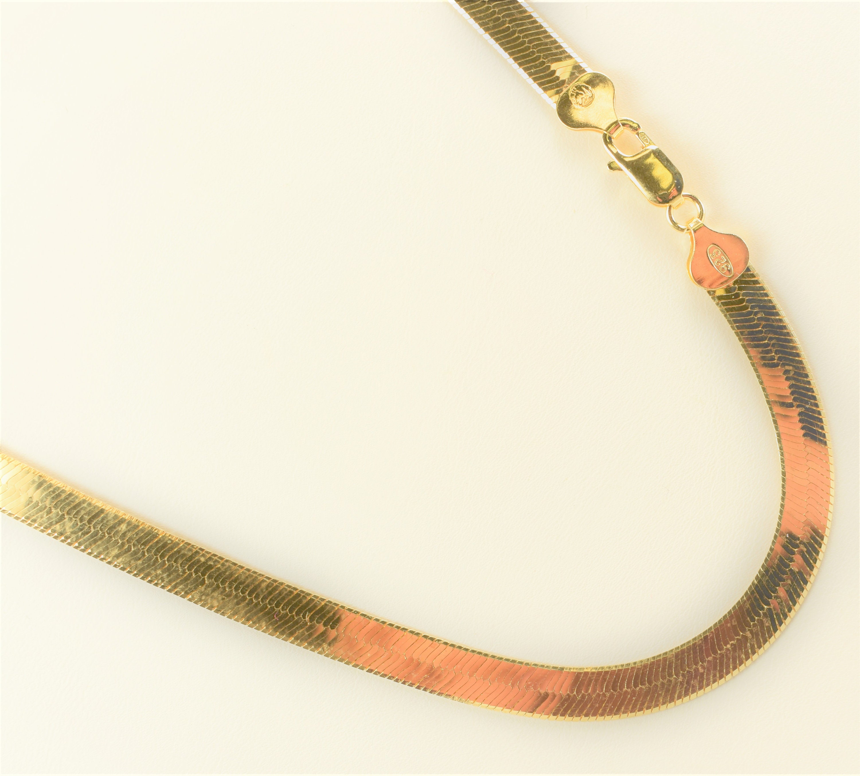 7.0mm Vermeil (14k Gold Plated Over Sterling Silver) Herringbone ...