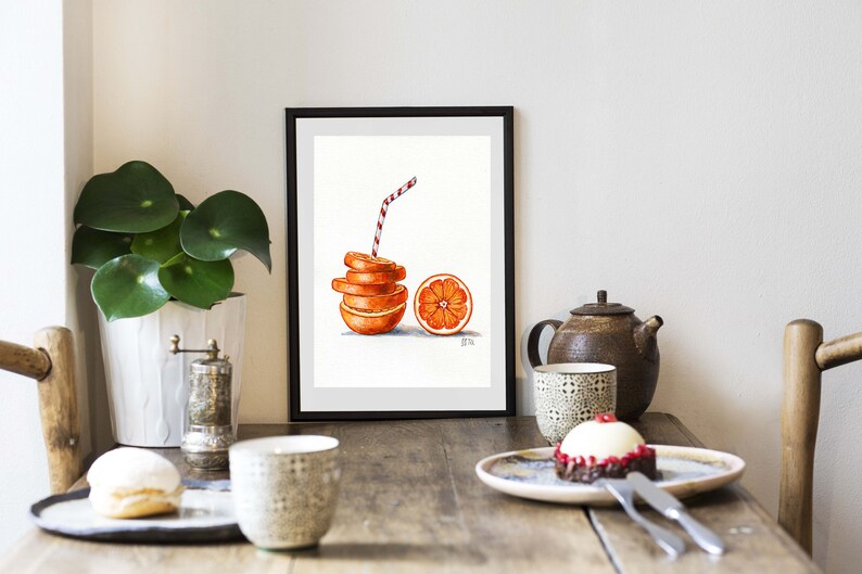 Orange Fruit Wall Art Poster Citrus Wall Art Printable | Etsy