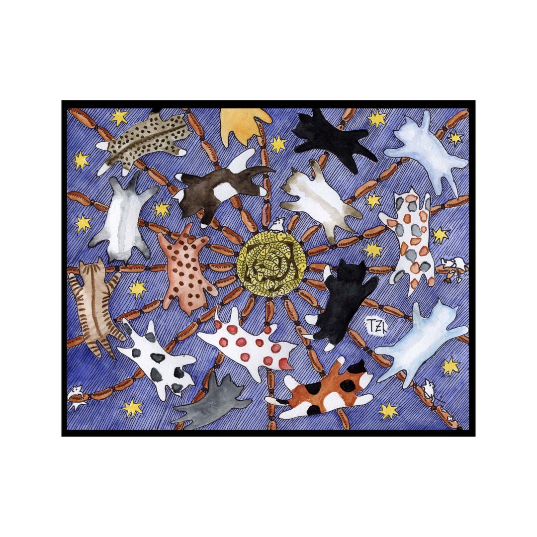 Office Cats Print, Cats Dreams, Cartoon Cat Print, Cat Lover, Printable ...