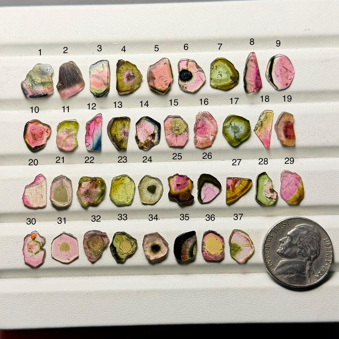 Watermelon Tourmaline Slice A One Quality 100% Natural Tourmaline Slice ...